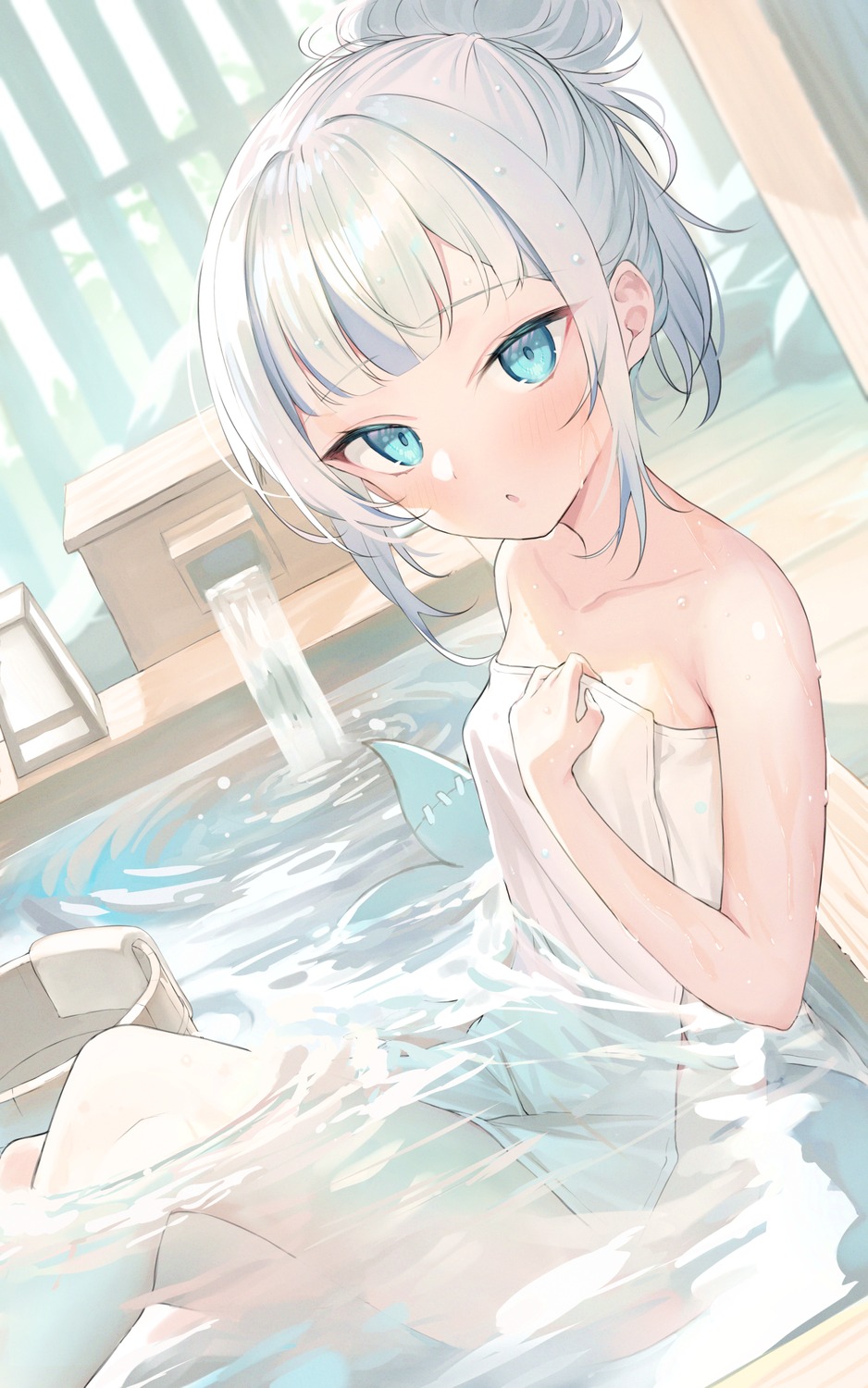 takumi11 hololive hololive english gawr gura bathing loli onsen towel wet | #1096791 | yande.re